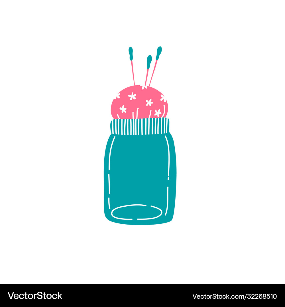 Pincushion isolated on white background sewing Vector Image