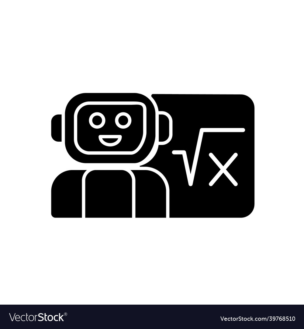 Robotics in education black glyph icon Royalty Free Vector