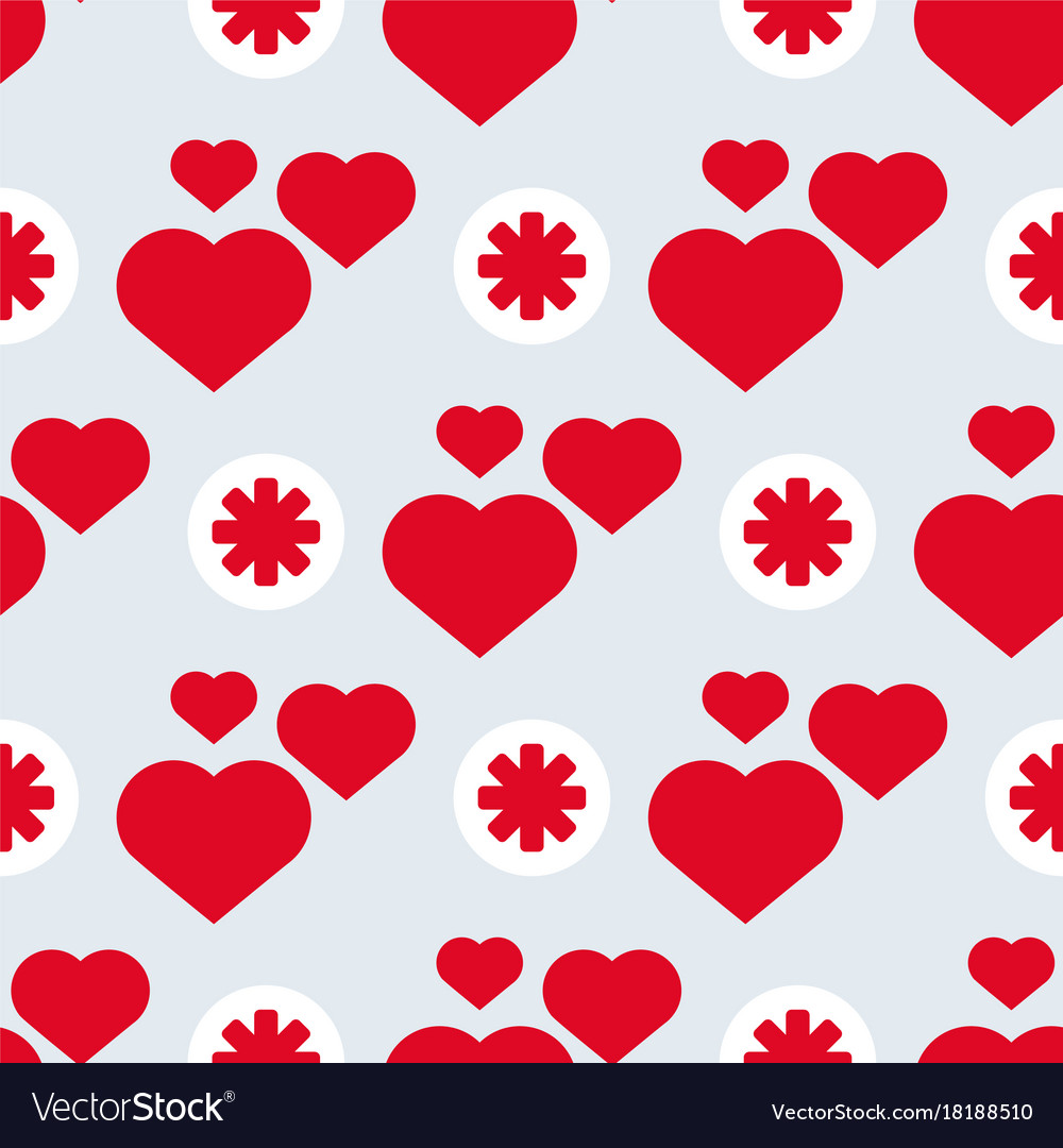 Simple red heart sharp seamless pattern Royalty Free Vector