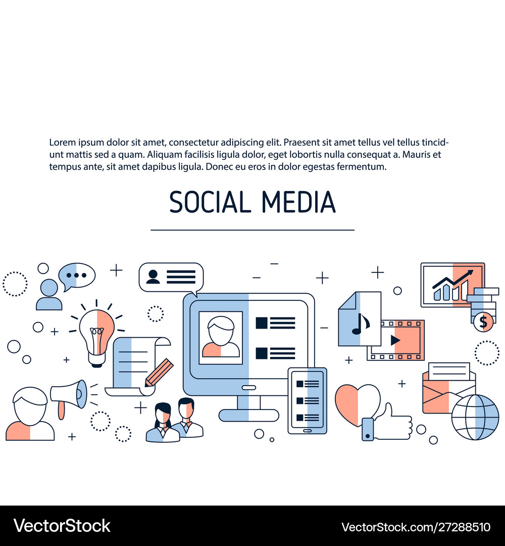 Social media connection background media Vector Image