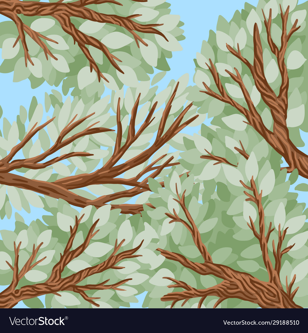 Tree branches against sky forest pattern Vector Image