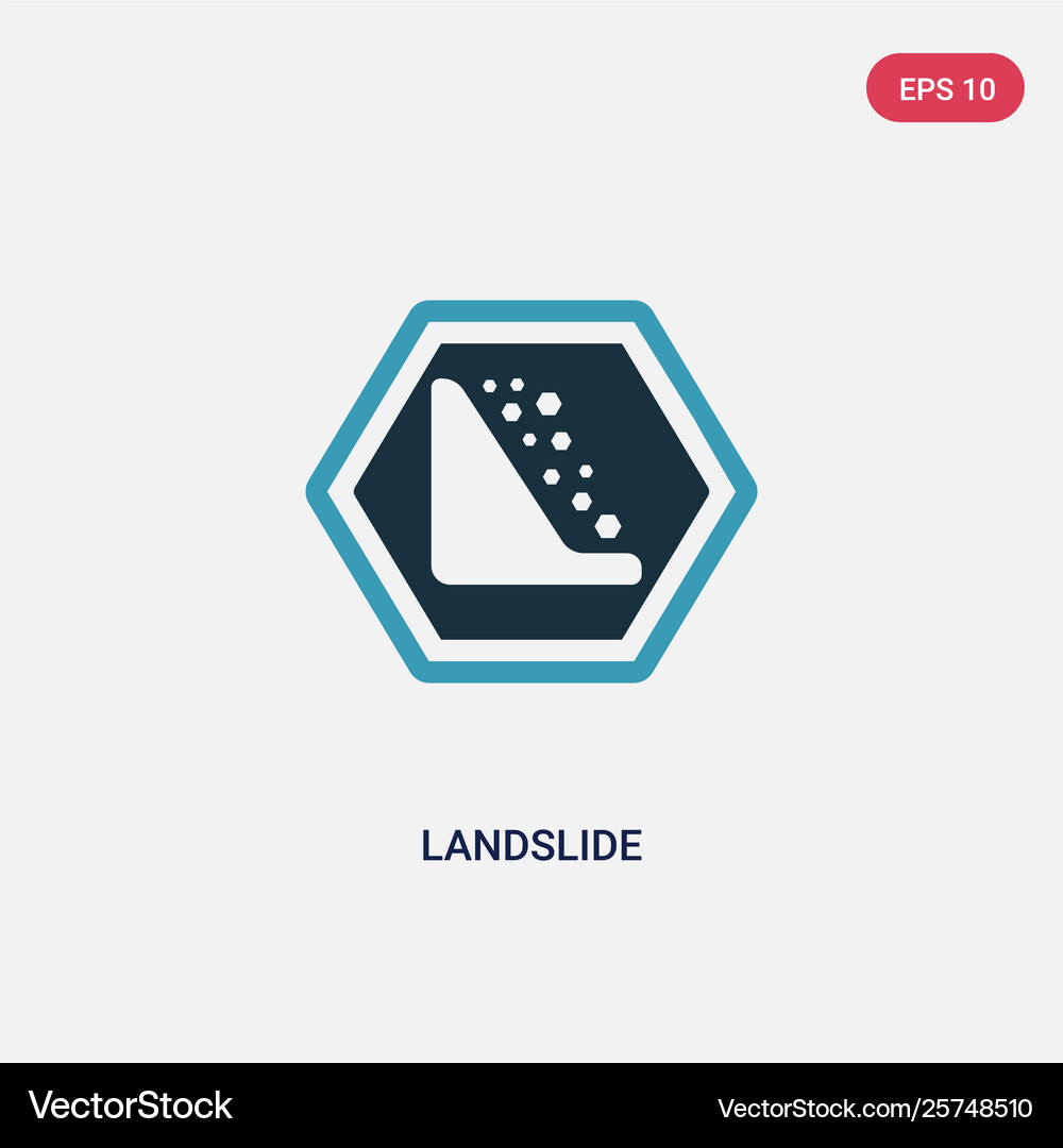 Two color landslide icon from signs concept Vector Image