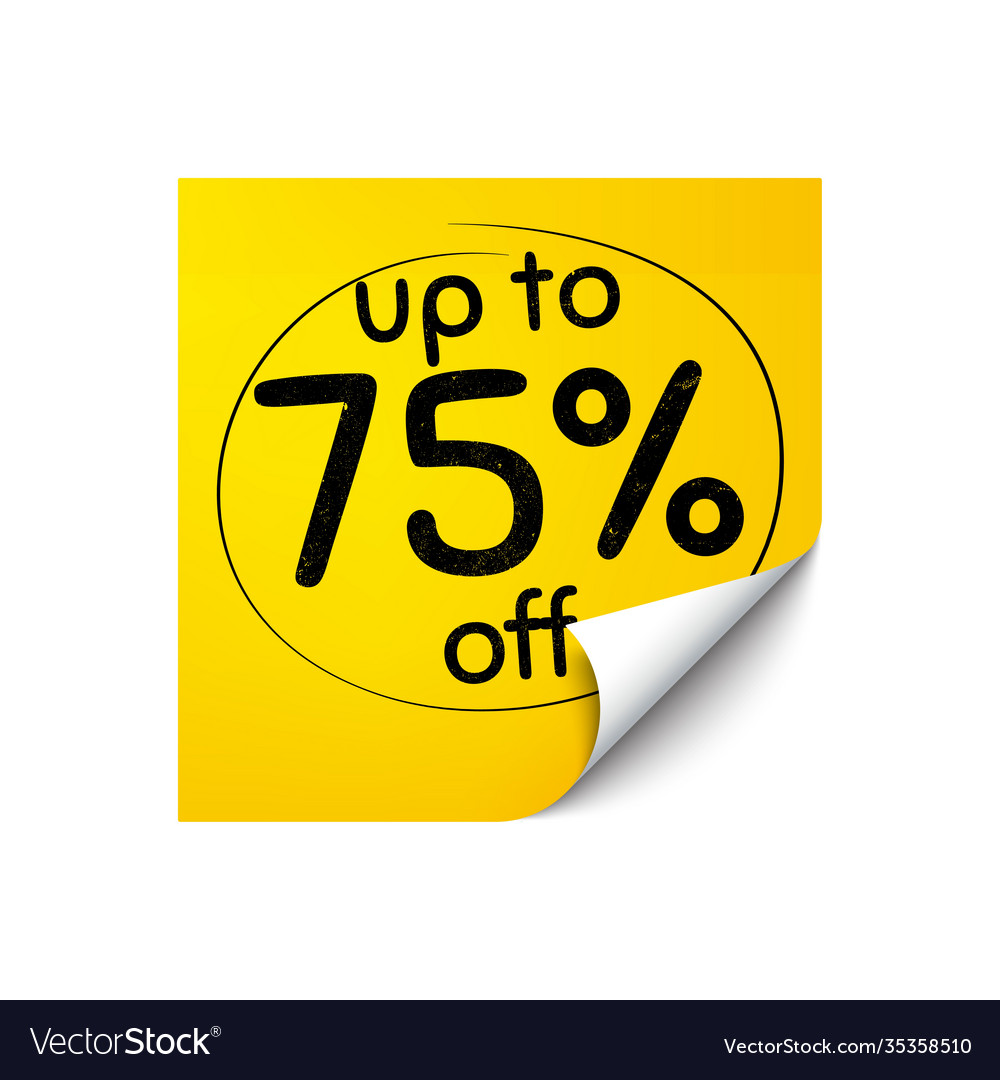 Up To 75 Percent Off Sale Discount Offer Price Vector Image