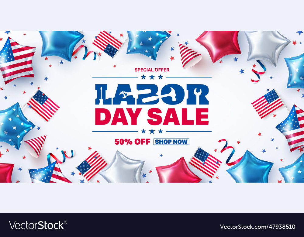 Usa labor day sale poster templateusa Royalty Free Vector