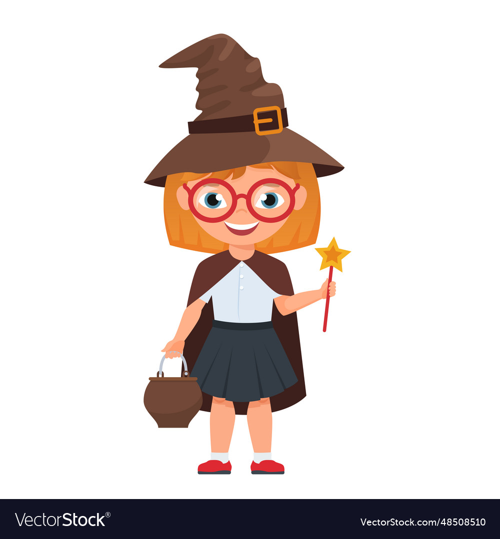 Wizard kid halloween Royalty Free Vector Image