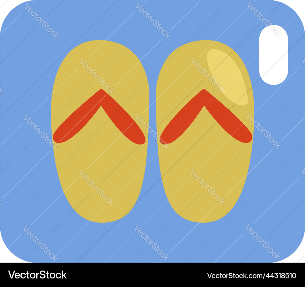 Yellow flip flops on white background Royalty Free Vector
