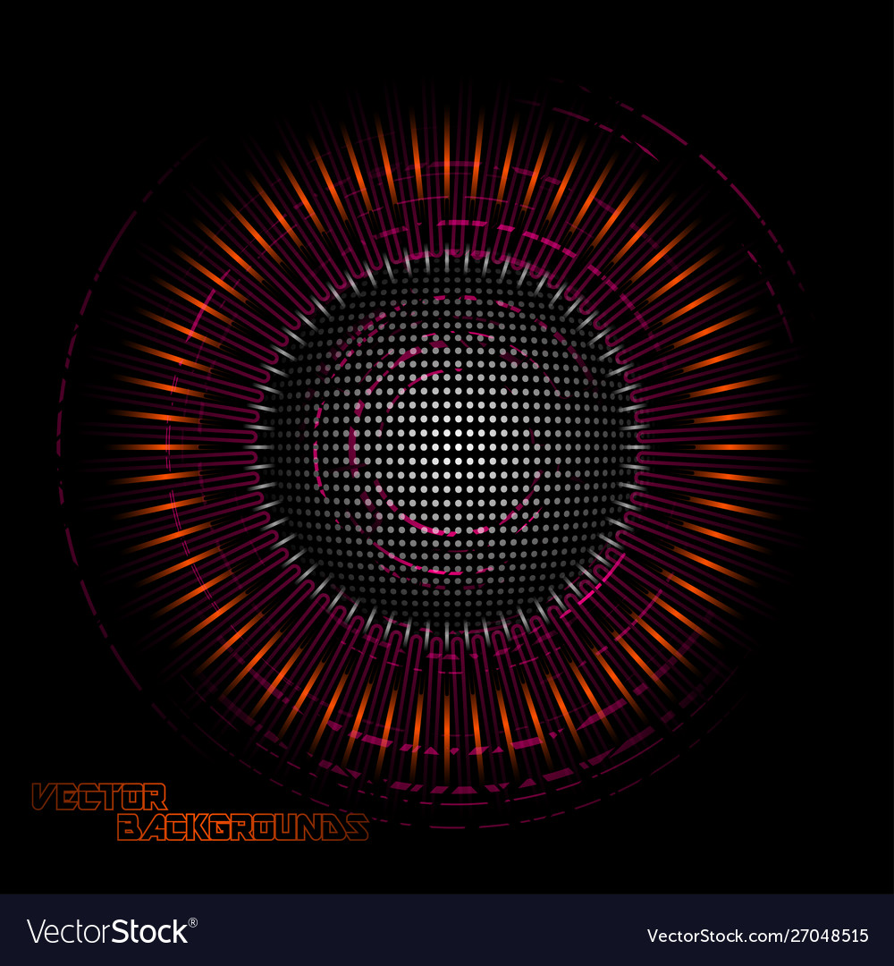 Abstract graphics round colors on a black Vector Image