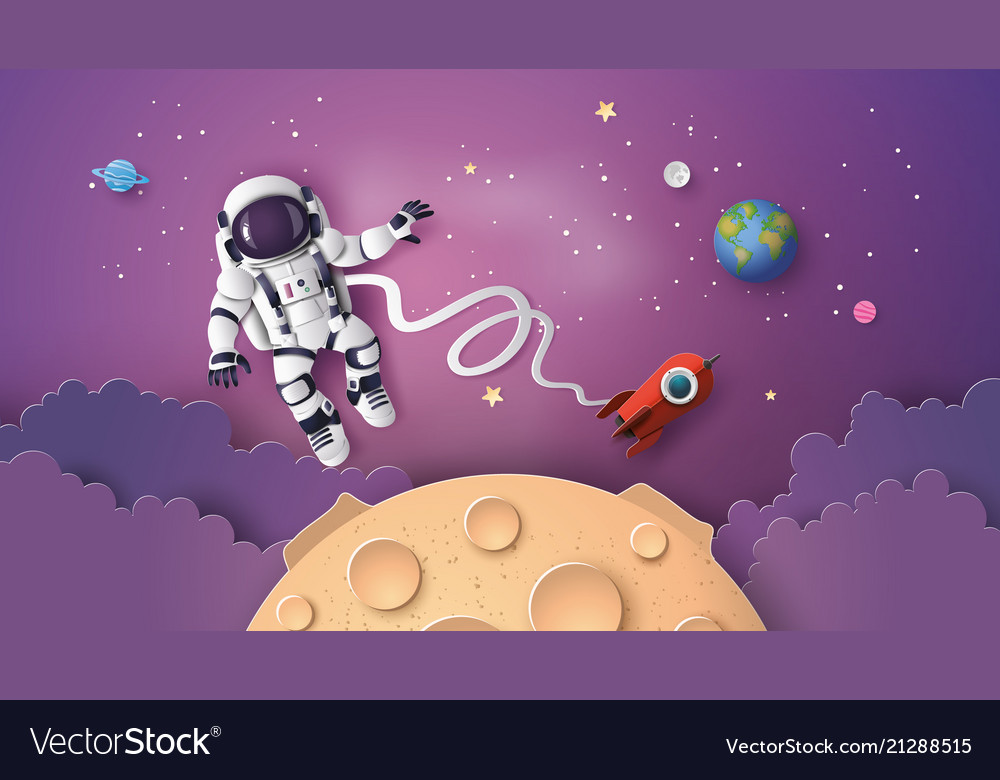 Astronaut floating in the stratosphere Royalty Free Vector Astronaut floating in the stratosphere Royalty Free Vector