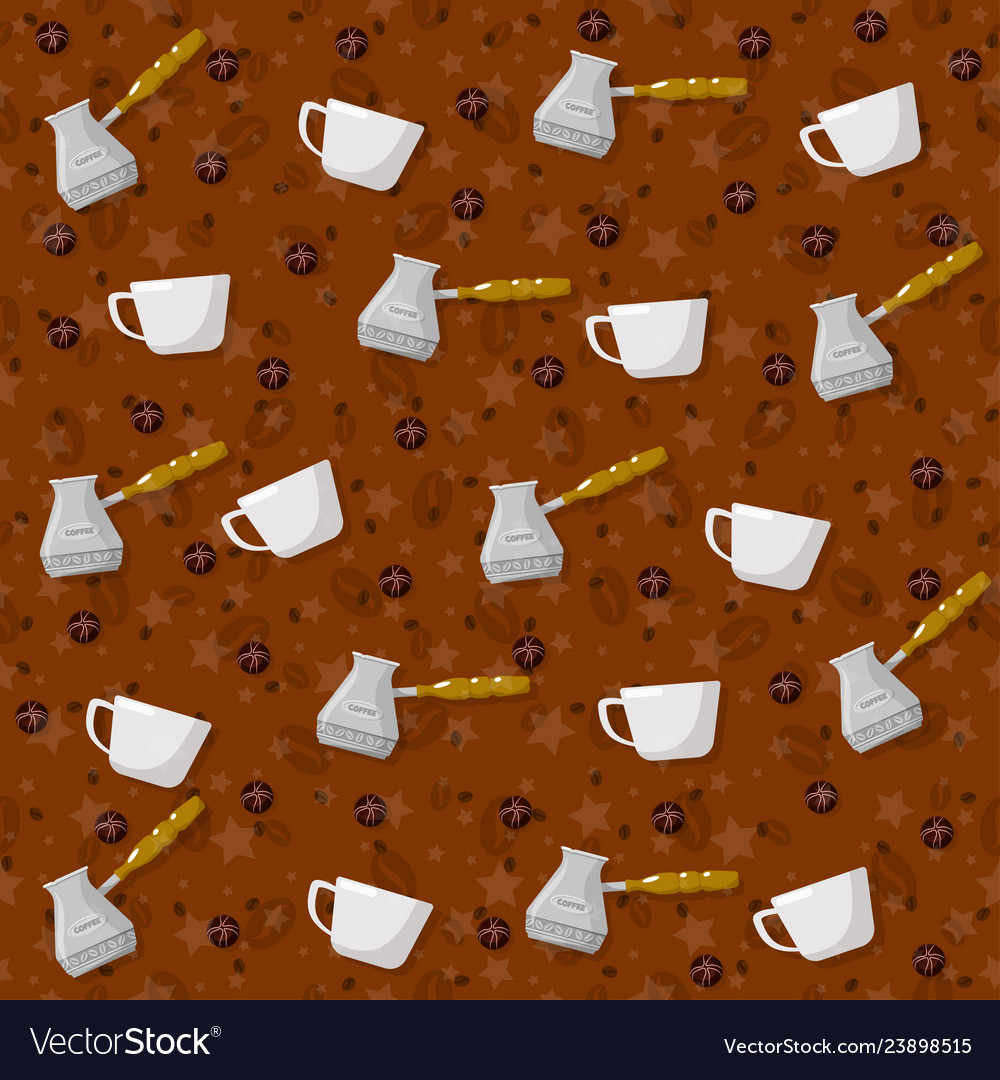 Coffee theme seamless patterns Royalty Free Vector Image