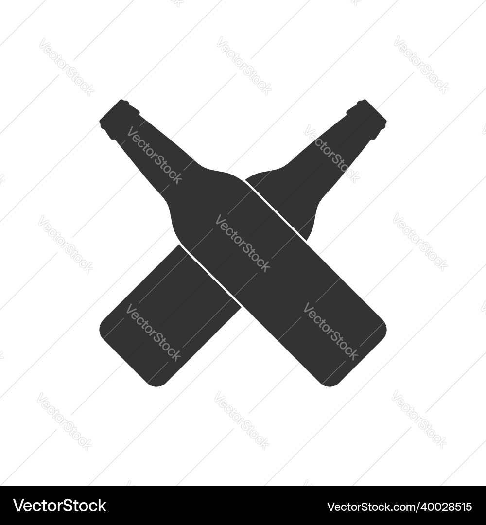 Crossed bottles Royalty Free Vector Image - VectorStock