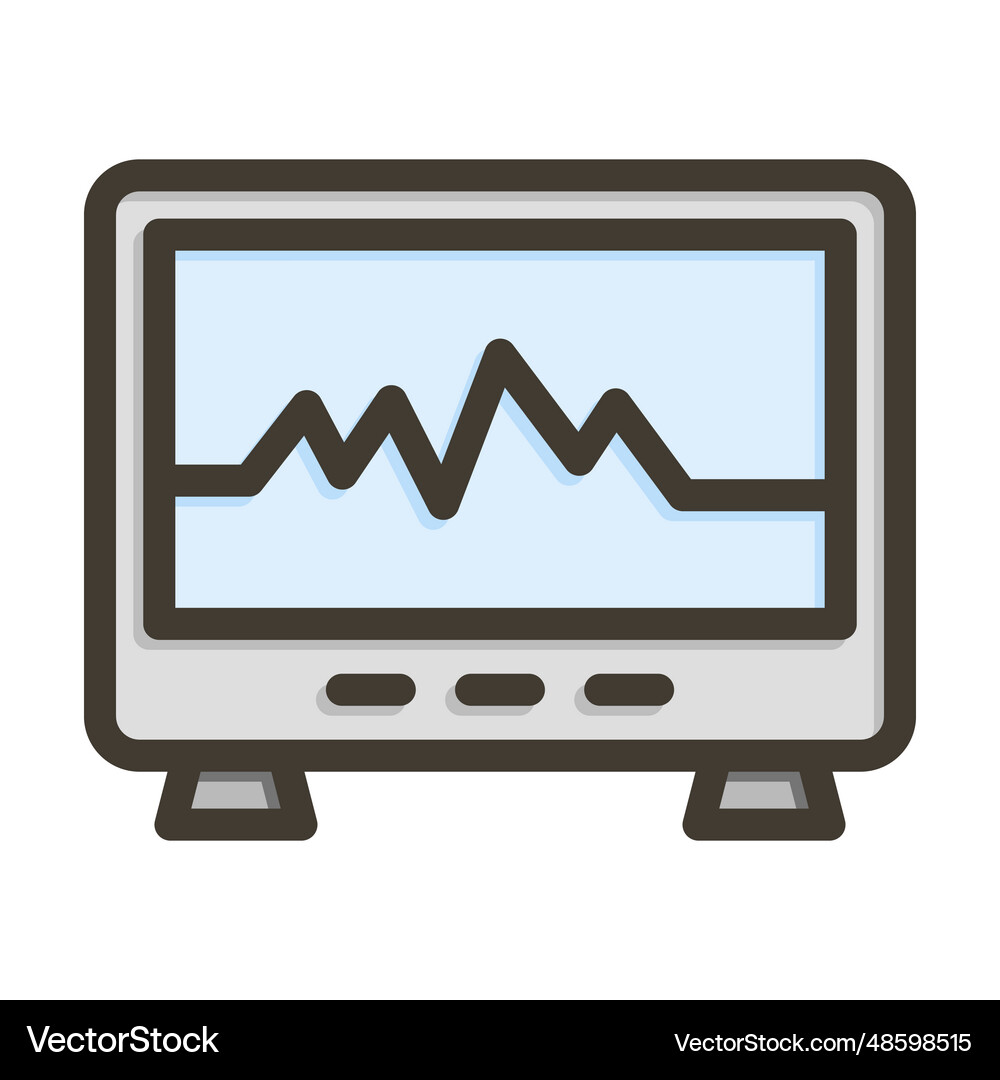 Ecg machine thick line filled colors for personal Vector Image