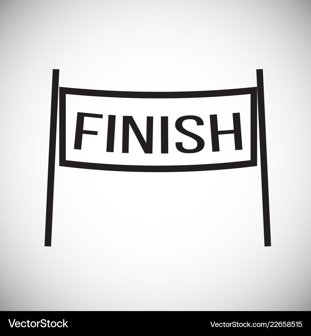 Finish line flag on white background Royalty Free Vector
