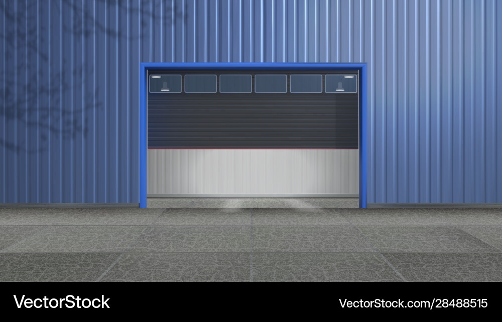 Garage warehouse metal ga Royalty Free Vector Image