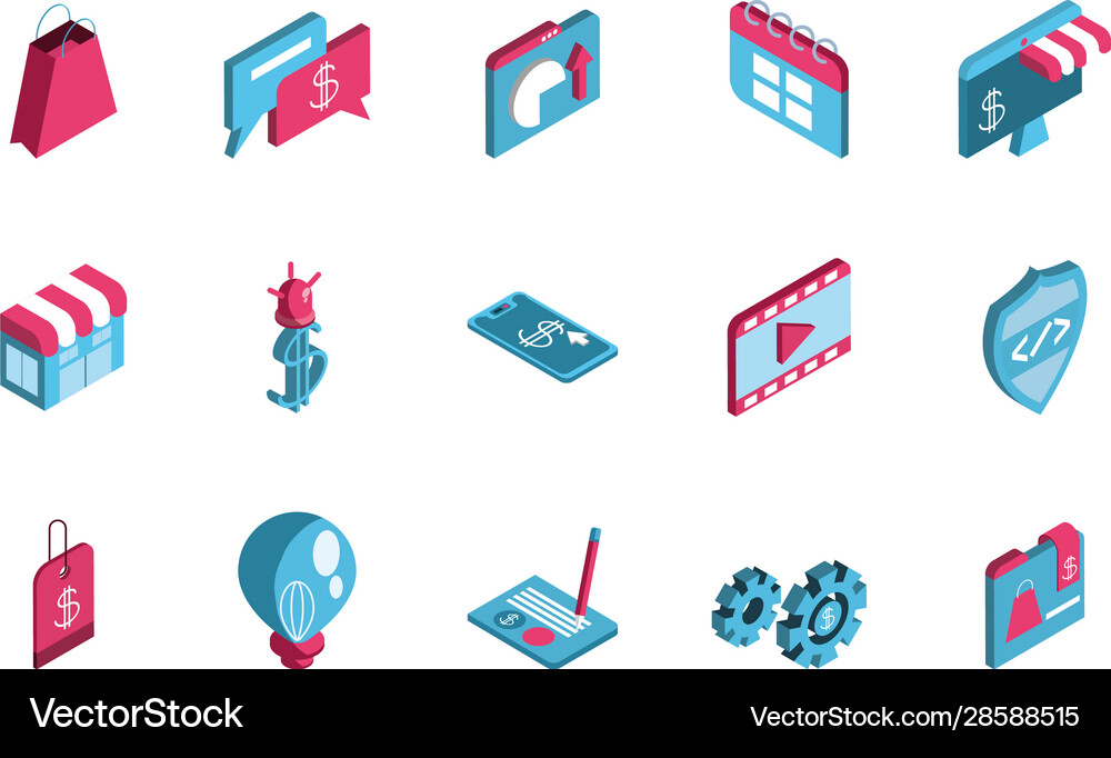 Isolated digital marketing icon set design Vector Image