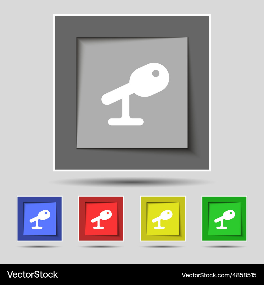 Microphone speaker icon sign on the original five Vector Image