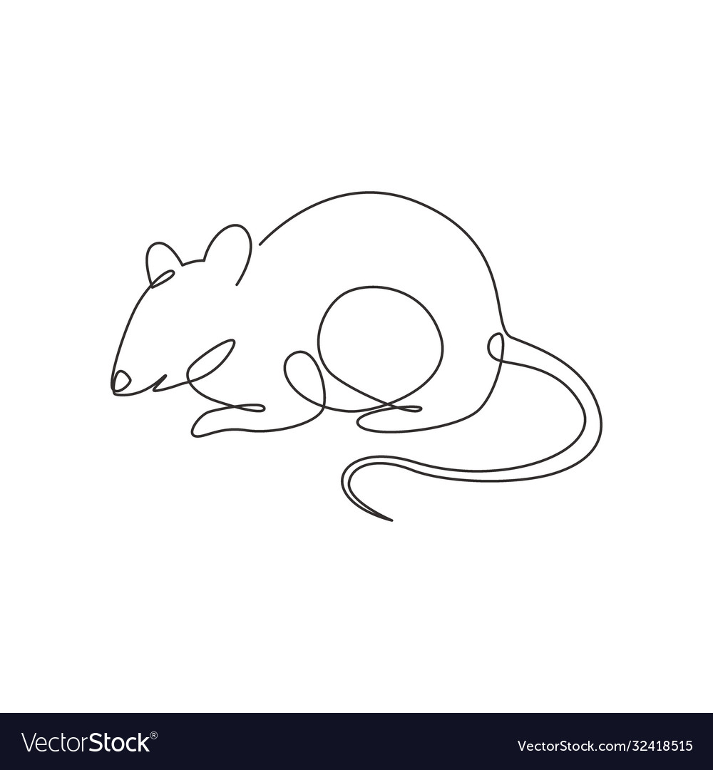 One continuous line drawing cute adorable Vector Image