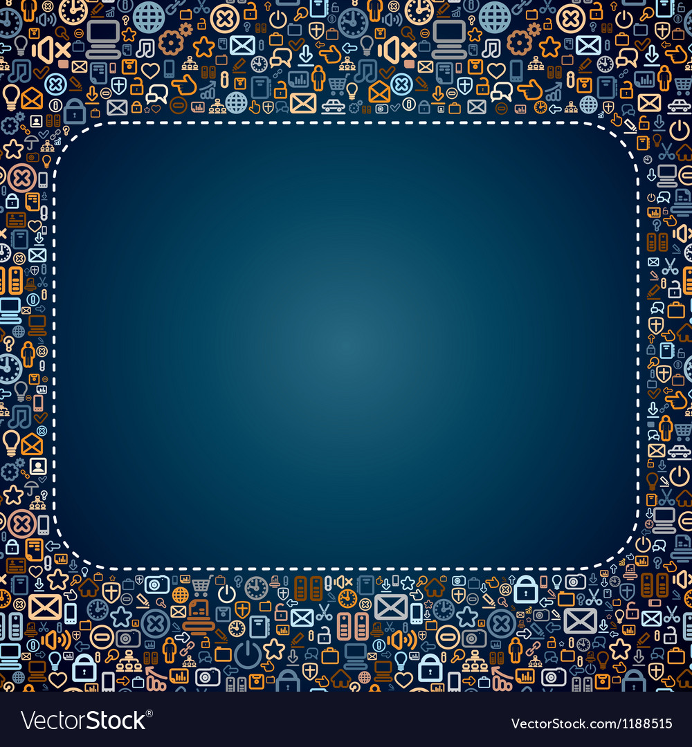 Seamless web icons pattern with space for text Vector Image