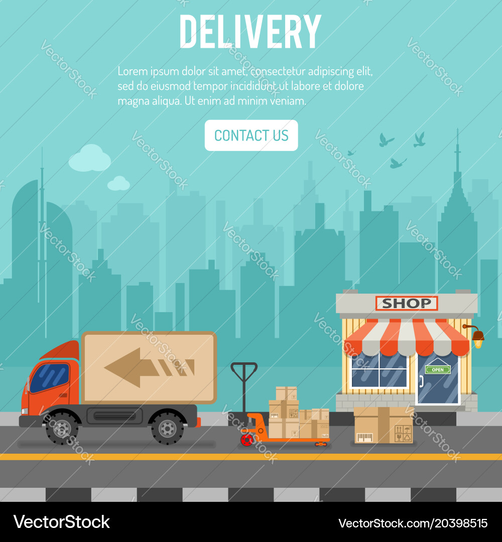 Shopping and delivery concept Royalty Free Vector Image