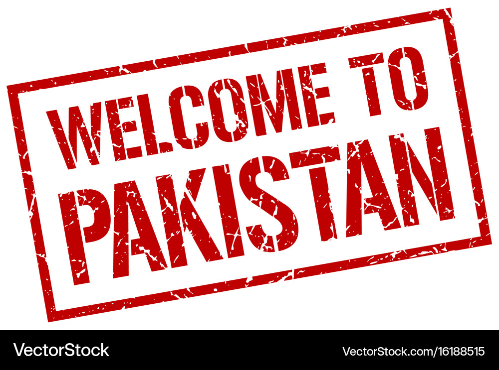 Welcome to pakistan stamp Royalty Free Vector Image