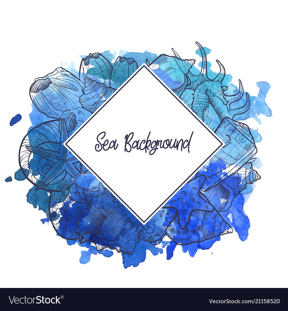 Background with seashells Royalty Free Vector Image