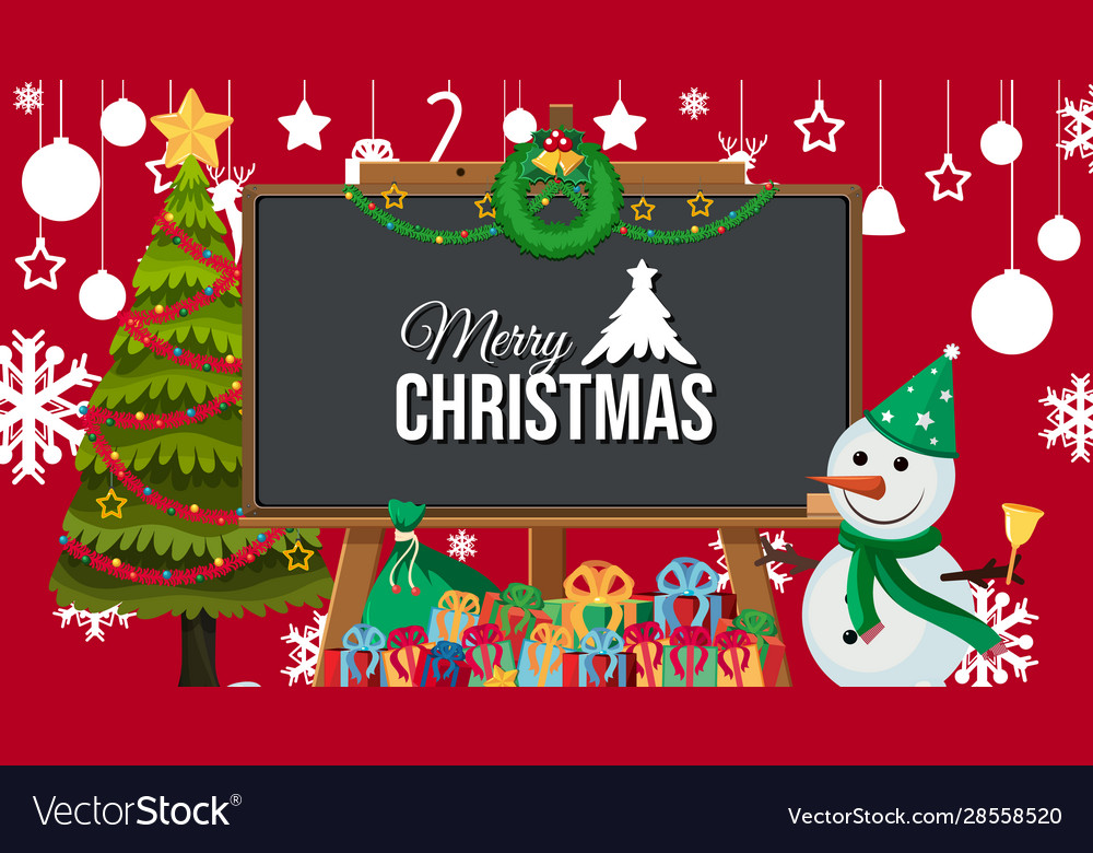 Border template with christmas theme background Vector Image
