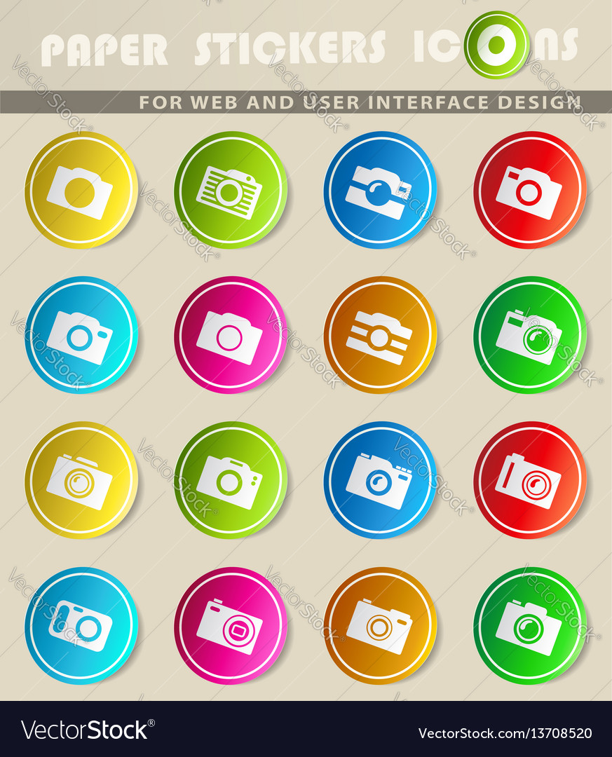 Camera icon set Royalty Free Vector Image - VectorStock