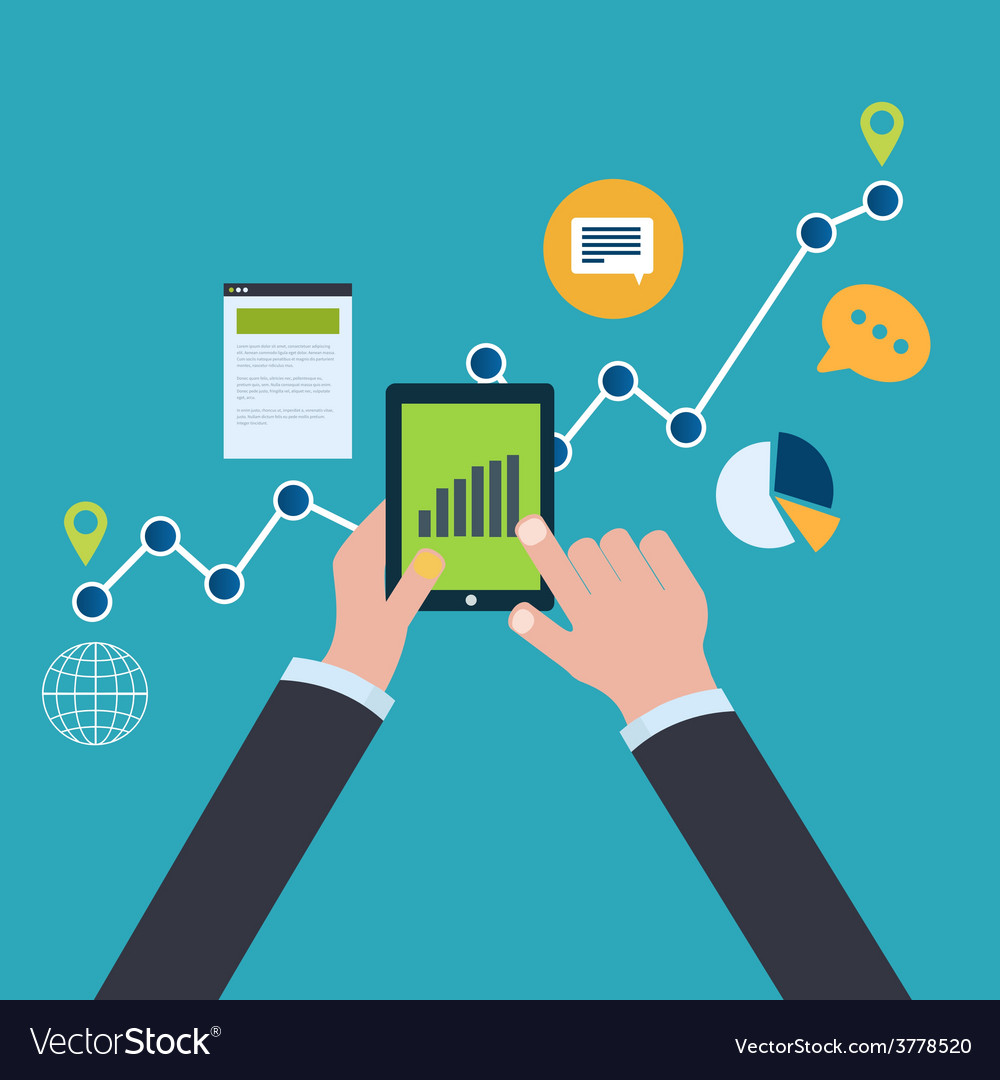 Concept website analytics and seo data analysis Vector Image