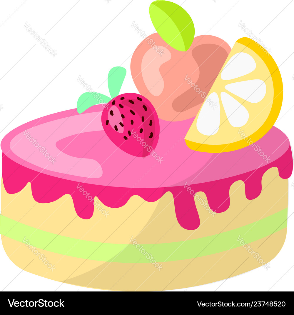 Cute cartoon sweet cake Royalty Free Vector Image