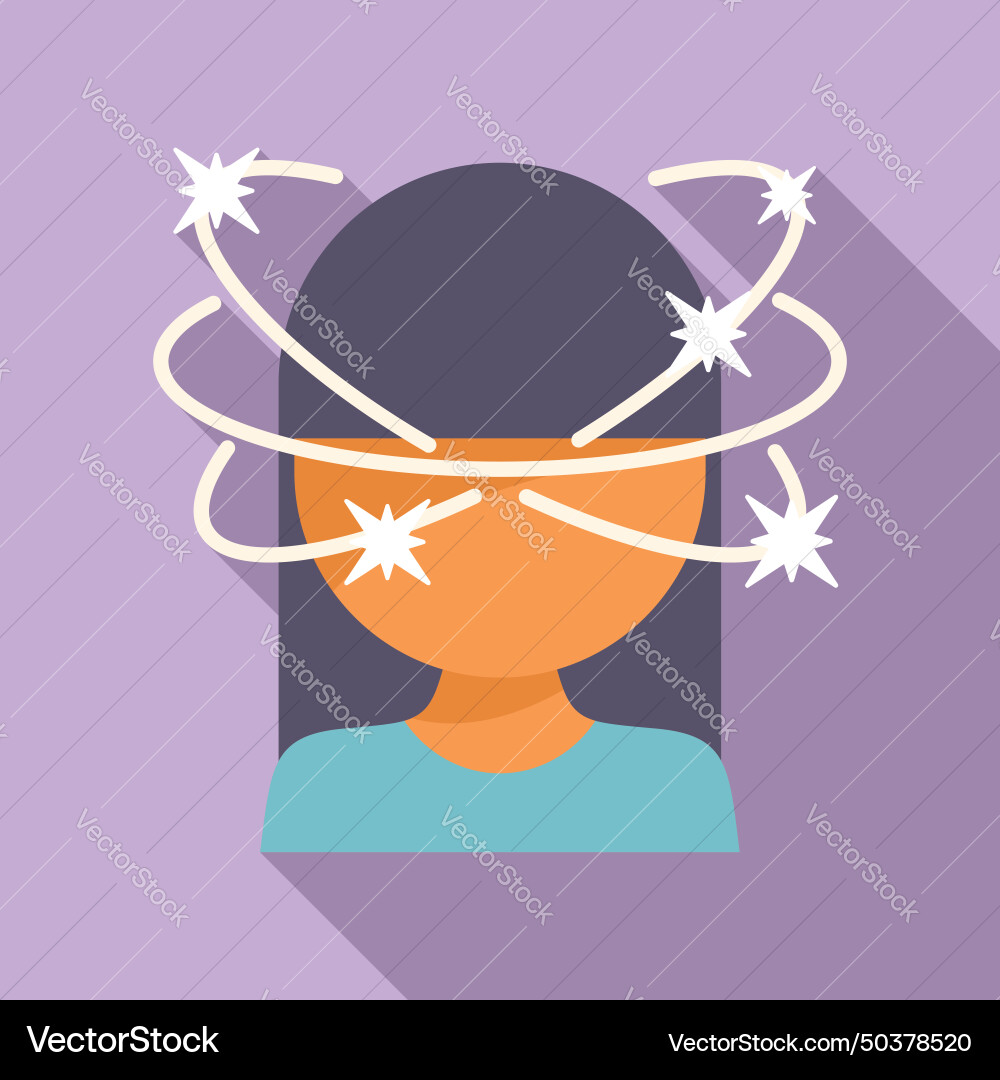Face dizziness icon flat person vertigo Royalty Free Vector