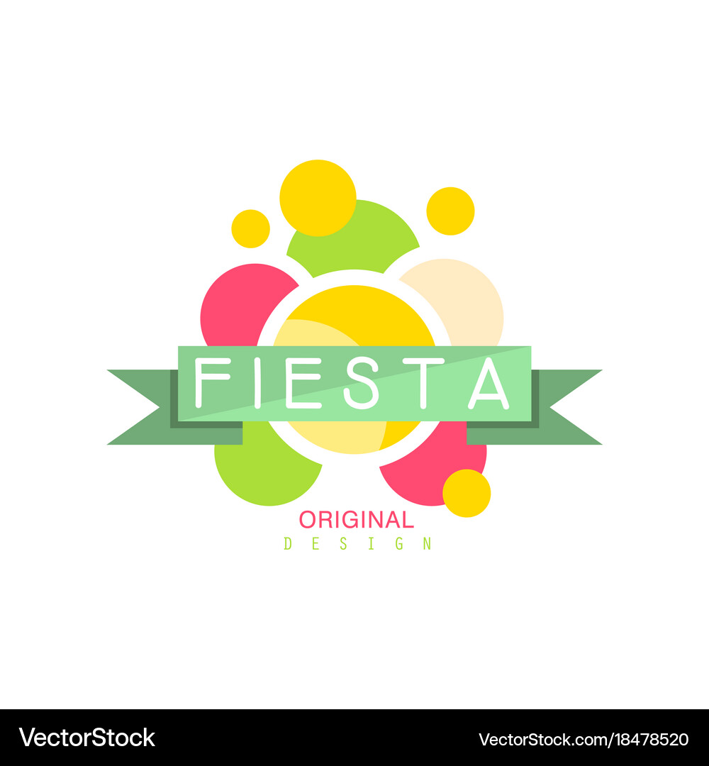 Fiesta original logo design colorful label Vector Image