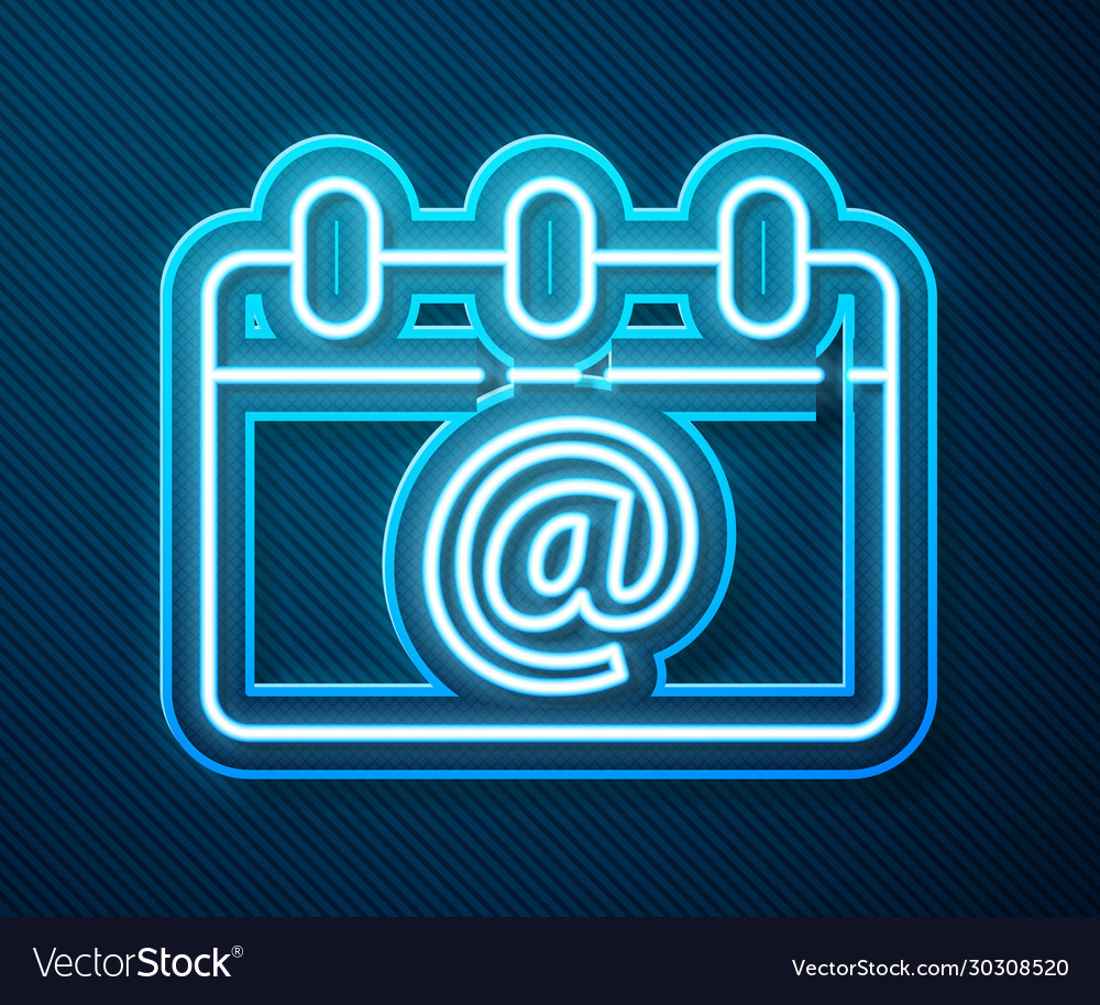 Glowing neon line calendar with email icon Vector Image