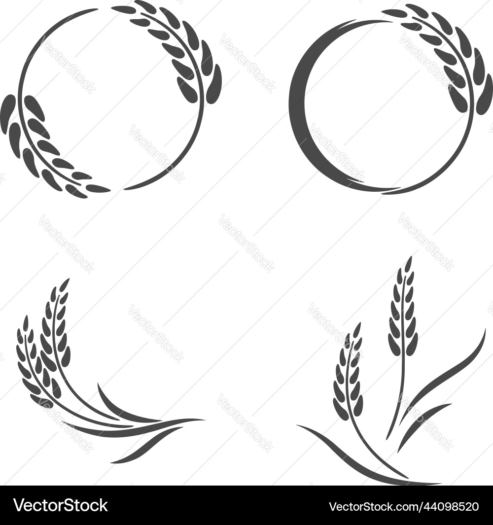 Icon of wheat ears circle Royalty Free Vector Image