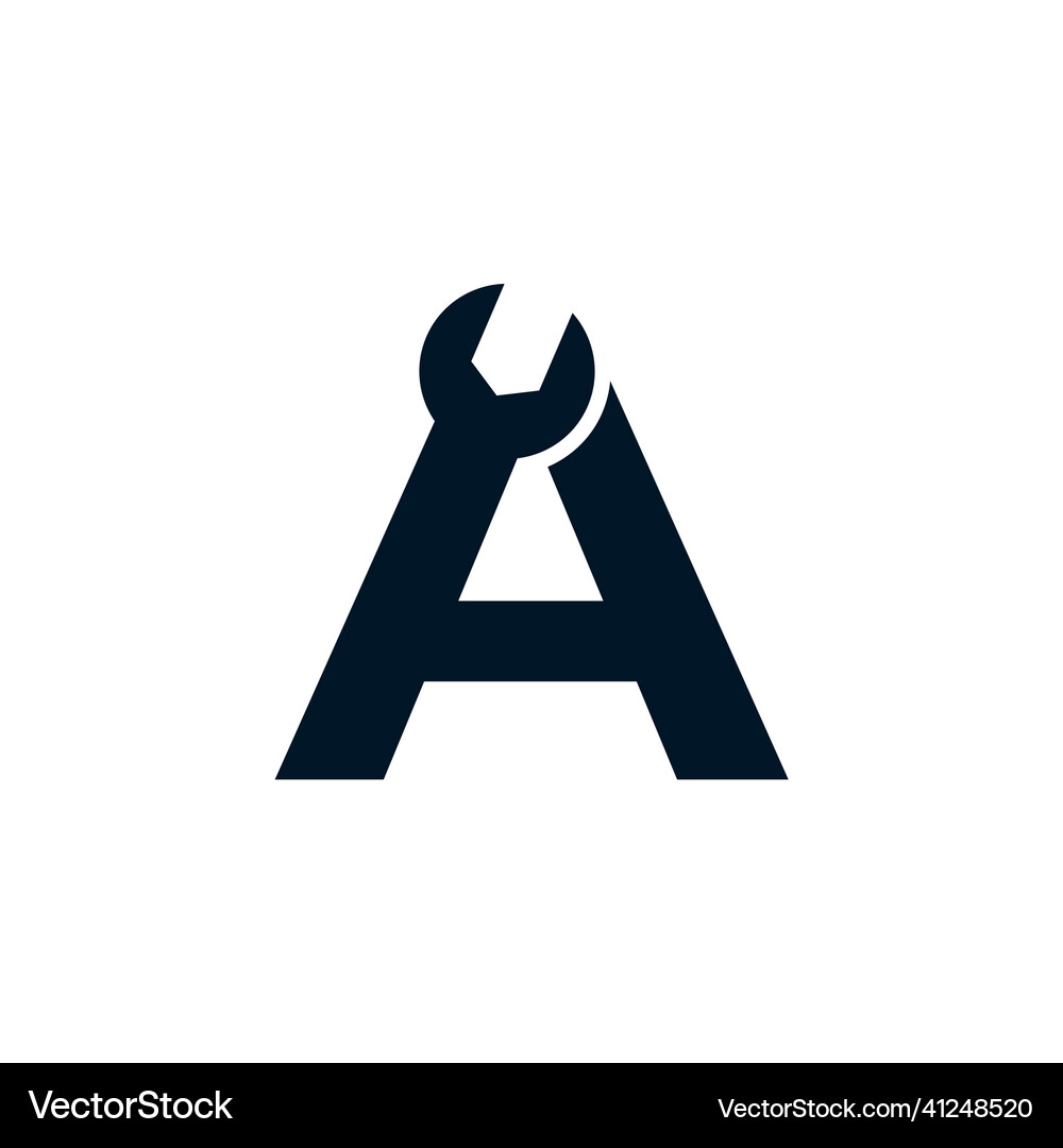 Initial letter a wrench logo design inspiration Vector Image