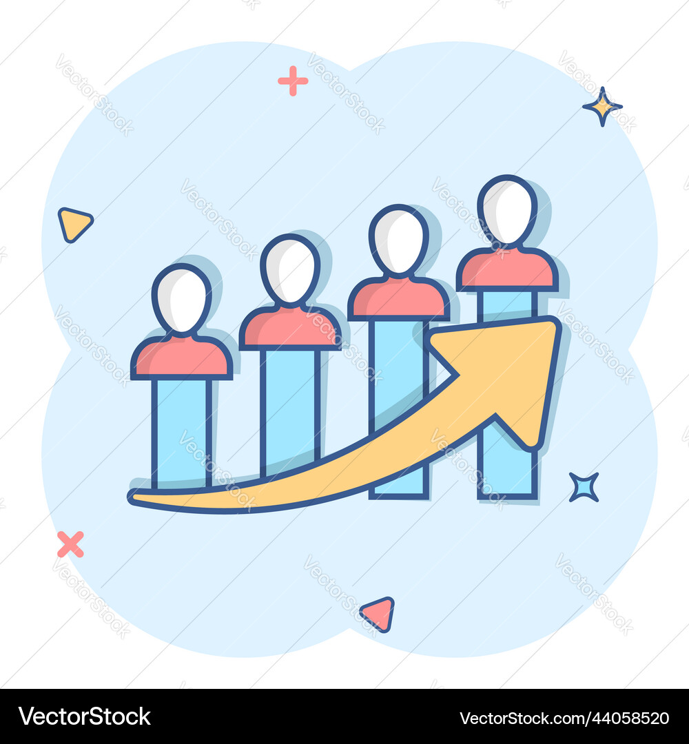 Performance icon in comic style career cartoon Vector Image
