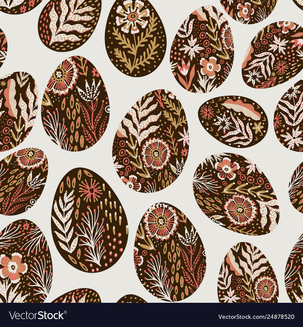 Seamless eggs pattern on easter theme graphic Vector Image