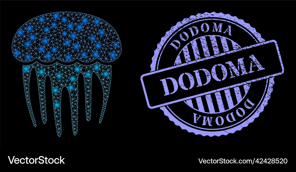 Textured dodoma stamp seal and bright mesh Vector Image