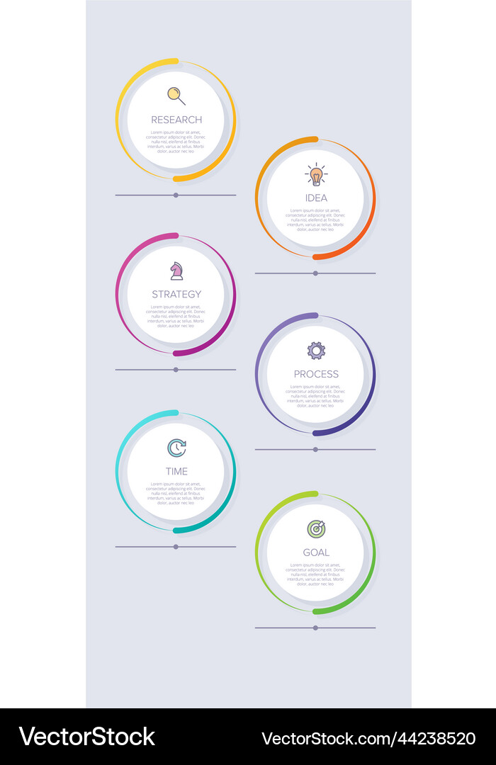 Vertical infographic design with icons and 6 Vector Image