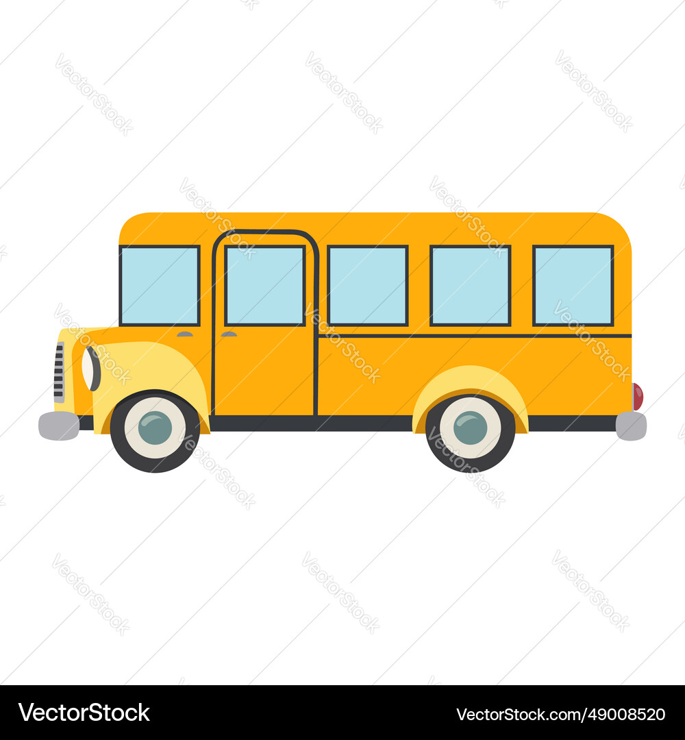 Yellow school bus car school transportation Vector Image