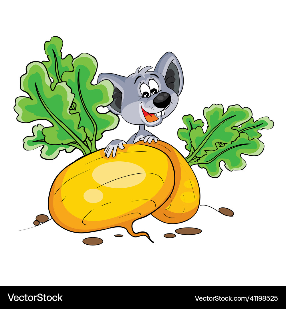 A cute mouse is hiding behind beautiful big Vector Image