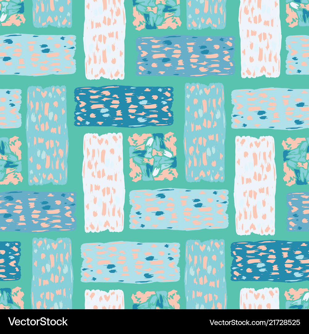 Abstract geo rectangle textured green and blue Vector Image