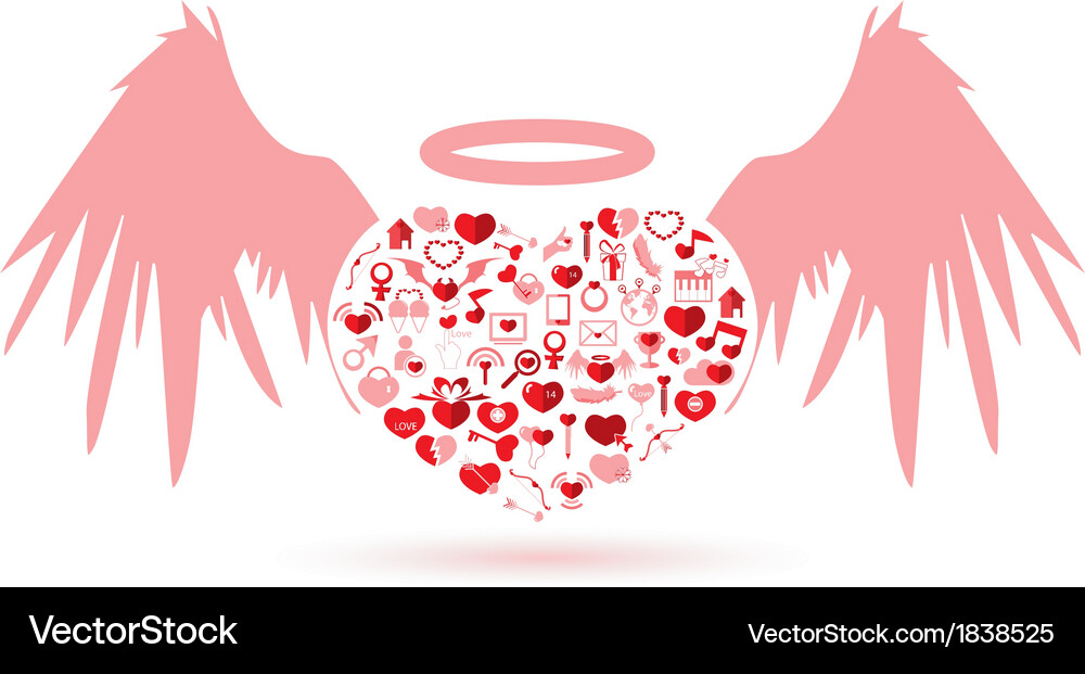 Angel valentines day love icon Royalty Free Vector Image