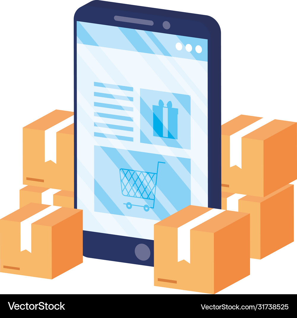 Business online ecommerce with smartphone Vector Image