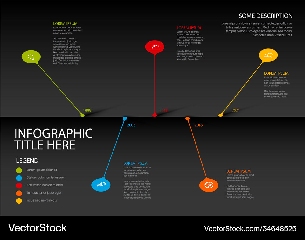 Colorful infographic timeline report template Vector Image