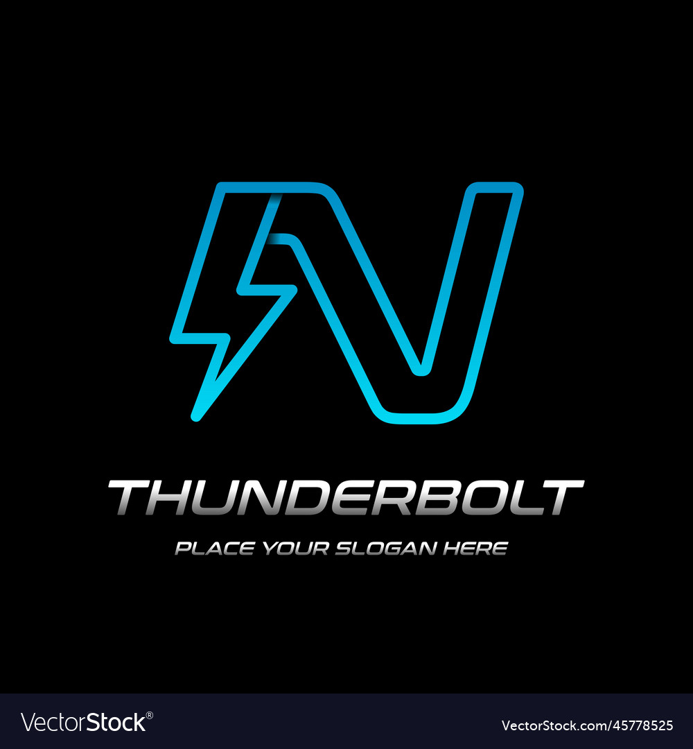 Flash n letter logo template this font with Vector Image