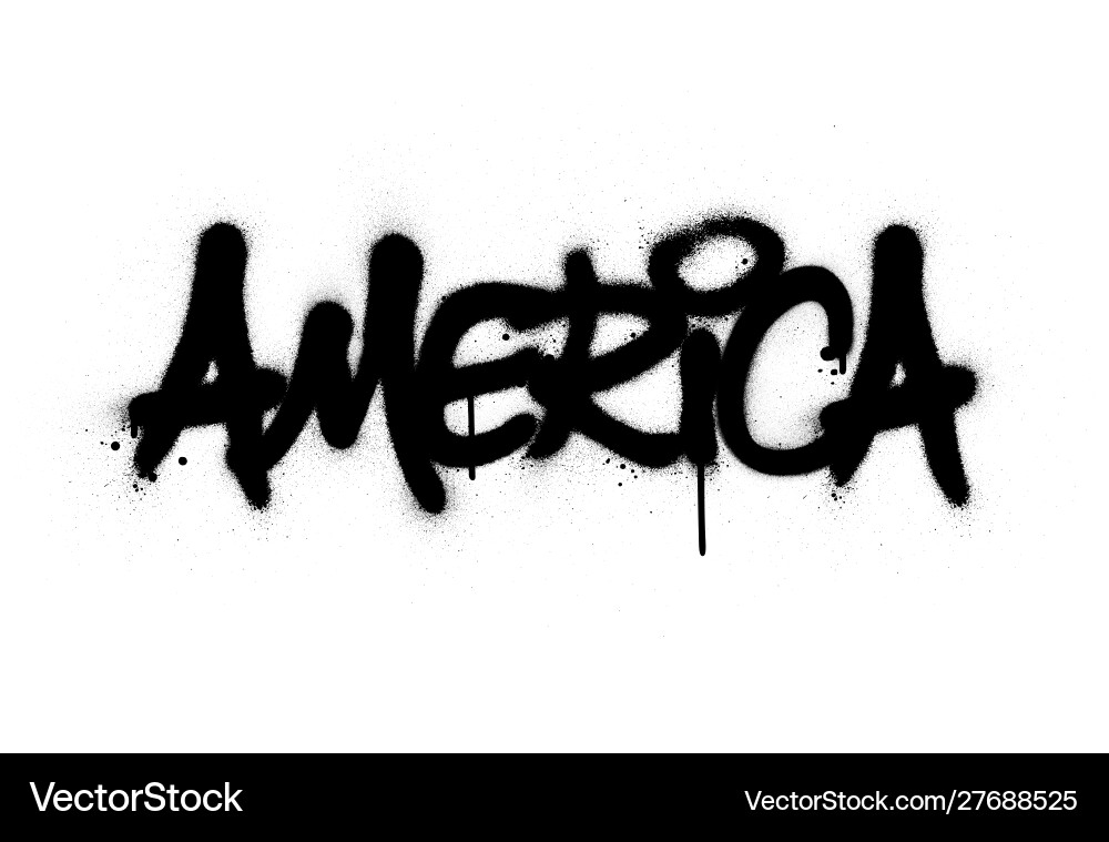 Graffiti america word sprayed in black over white Vector Image
