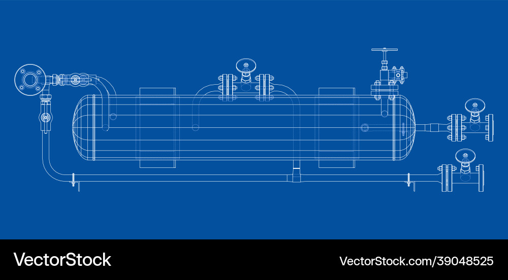Industrial tank with valves Royalty Free Vector Image