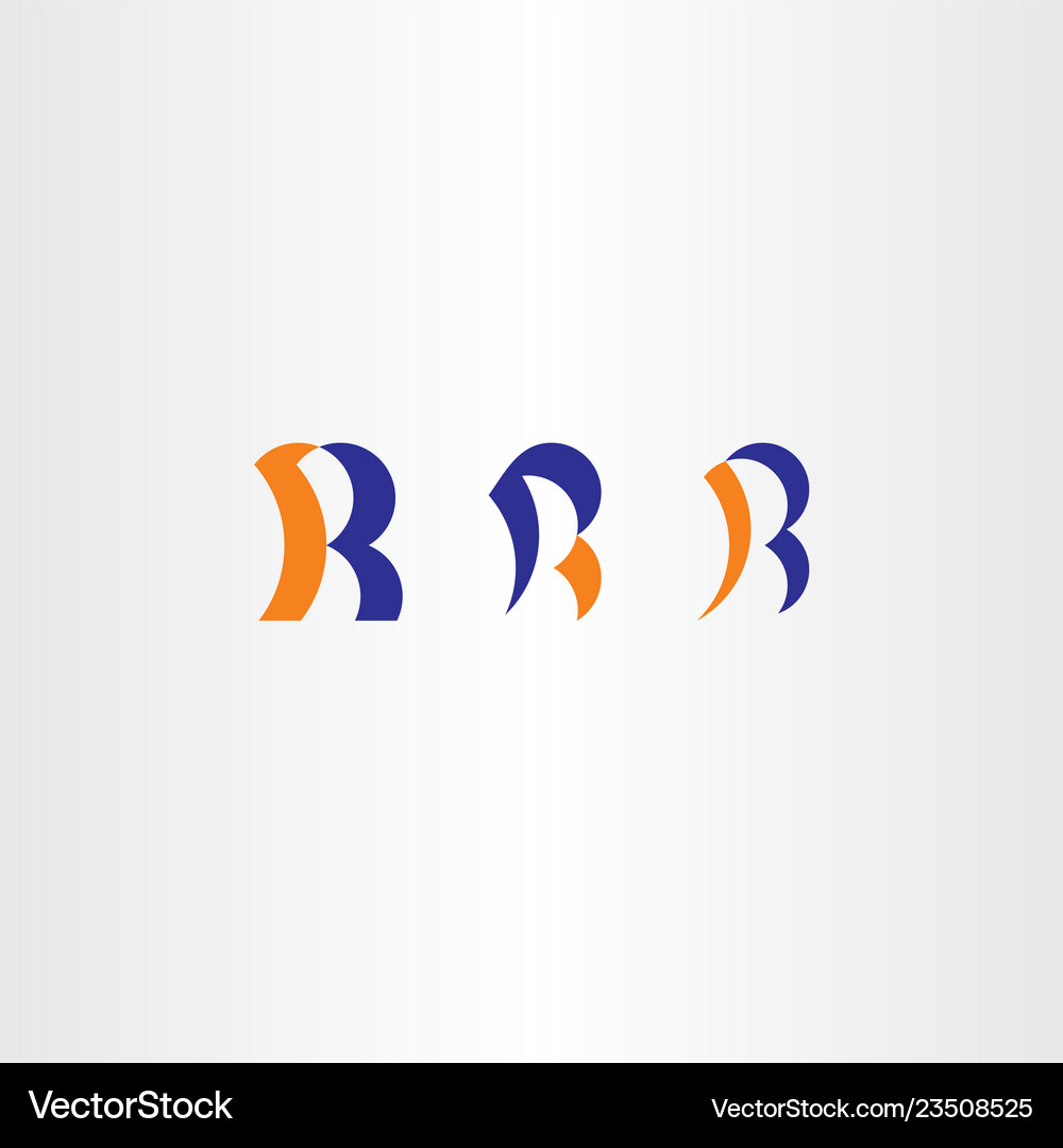 R letter blue orange logo icons design elements Vector Image