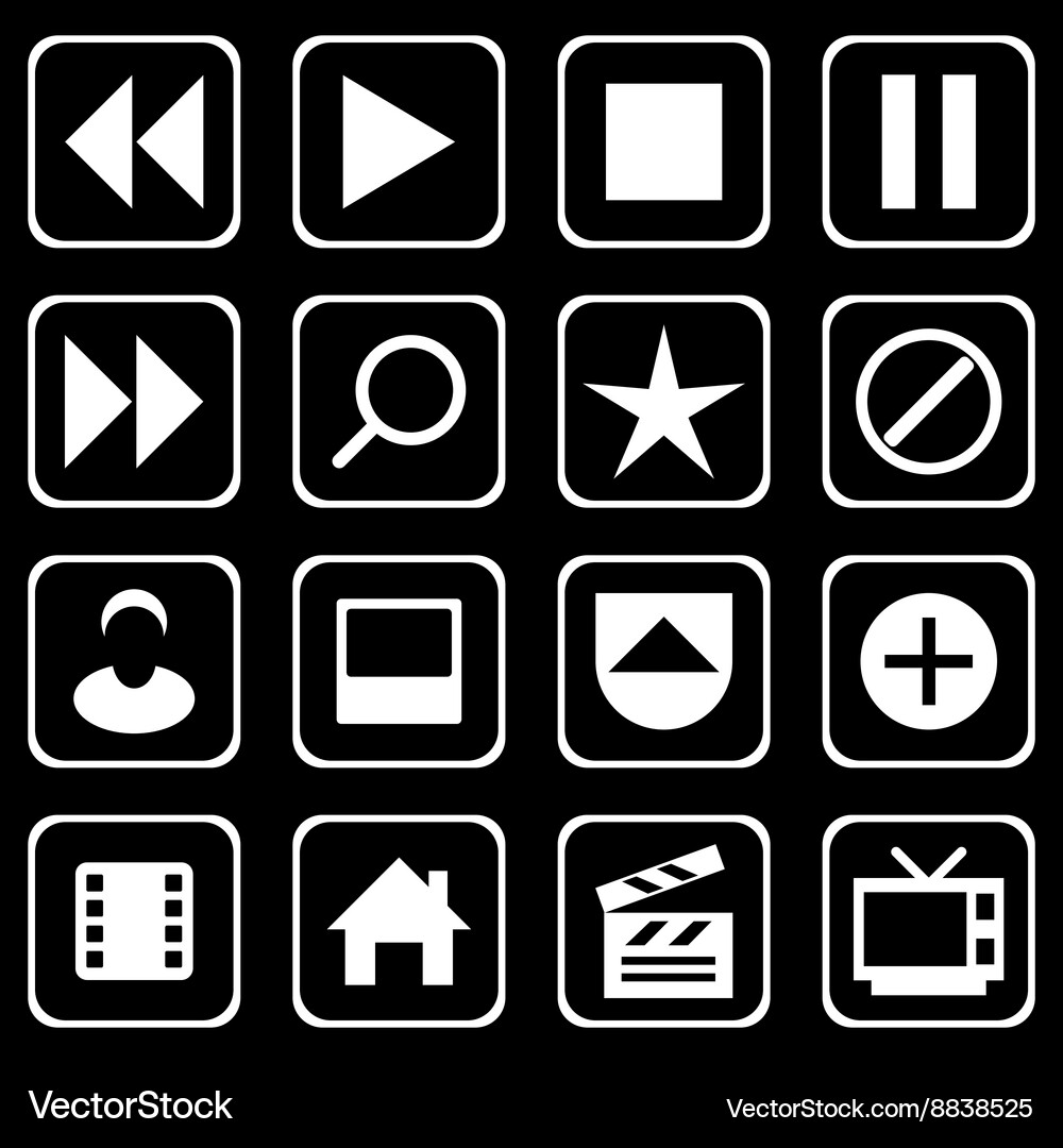 Set of multimedia icons Royalty Free Vector Image