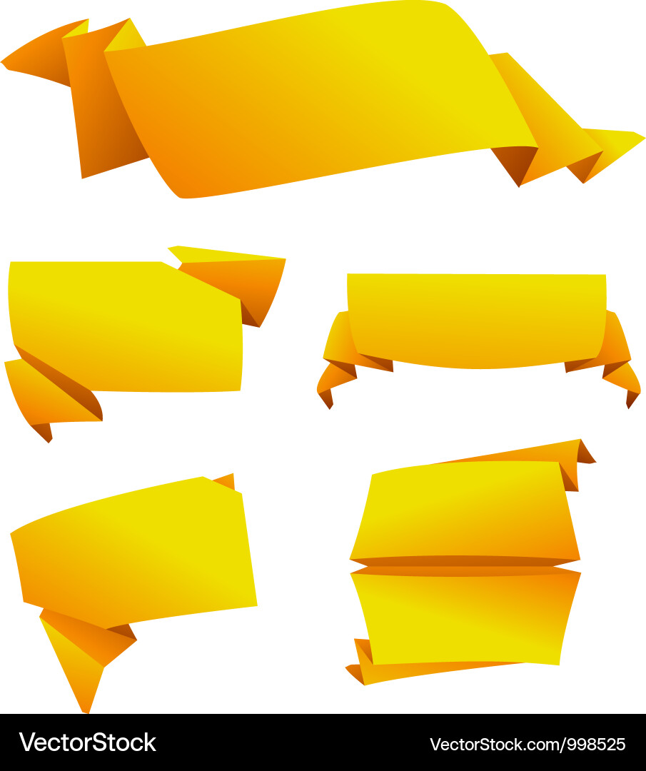 Set of origami banners Royalty Free Vector Image