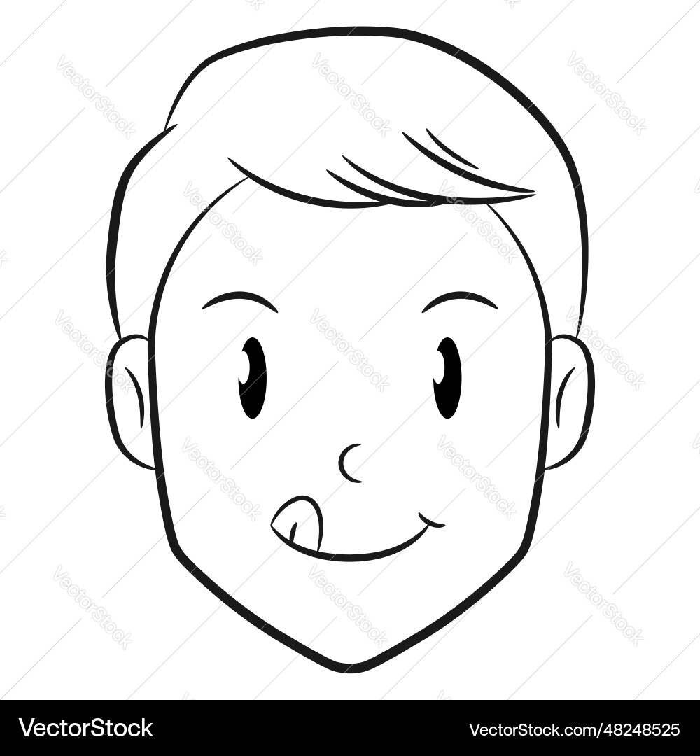 Sketch man expression appetite eat food Royalty Free Vector